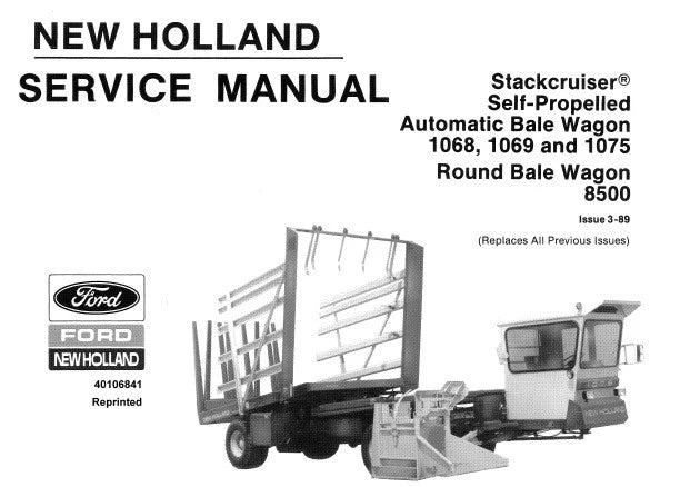 New Holland 1068, 1069, 1075 Self Propelled Automatic Bale Wagon Servi - Reliable-Store