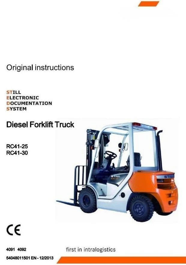 Still RC41-25, RC41-30 Diesel Forklift Truck Series 4091, 4092 Operati ...